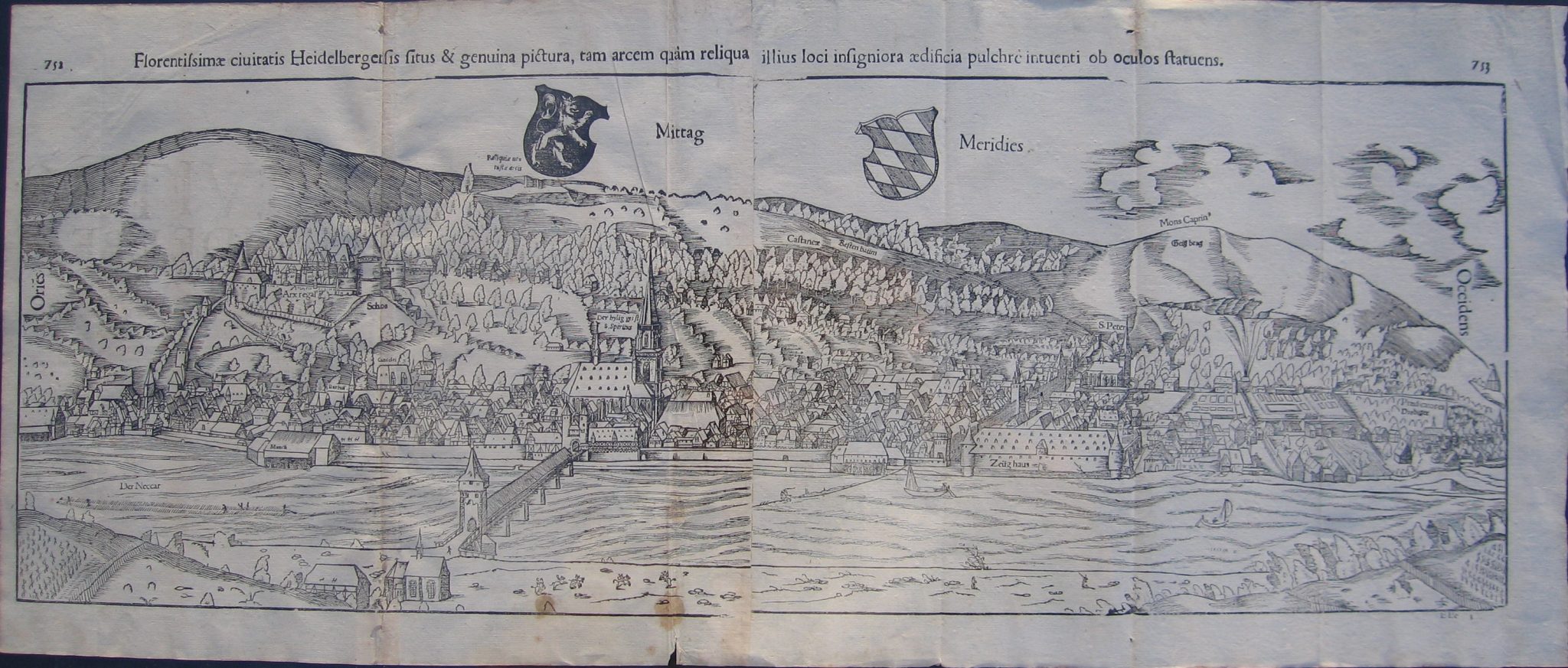 Münster, Sebastian: Heidelberg (1572) - Landkarten-Ausstellung