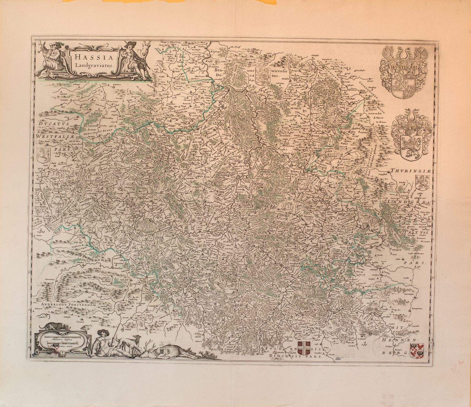 Blaeu , Joan : HASSIA Landgraviatus (1662) - Landkarten-Ausstellung